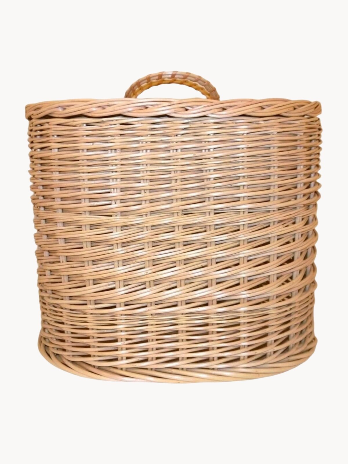 Короб (корзина) плетеный хозяйственный овальный со съемной крышкой (дизайн №1), ручное плетение из лозы