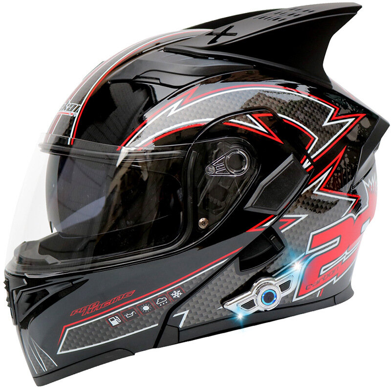 Мотоциклетный шлем Cool Ride Treasure, углеродное волокно, Bluetooth, K5, звуковые сигналы