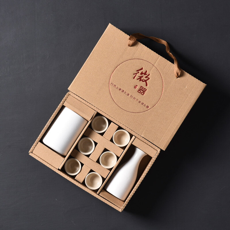 Японский стиль подогреватель для саке, набор для саке, подарочная коробка, маленький керамический винный горшок, ресторанный винный набор, керамика