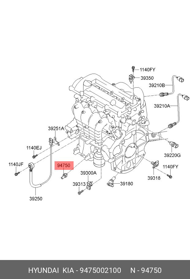 Датчик давления масла Hyundai Kia 9475002100