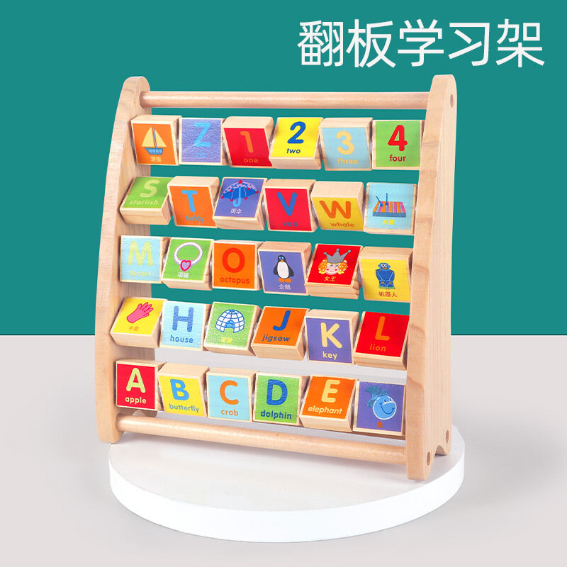Детский 2-в-1 обучающий стенд Монтессори, обучающие пособия, абакус для детей, числовые операции, алфавит, раннее образование, деревянные игрушки