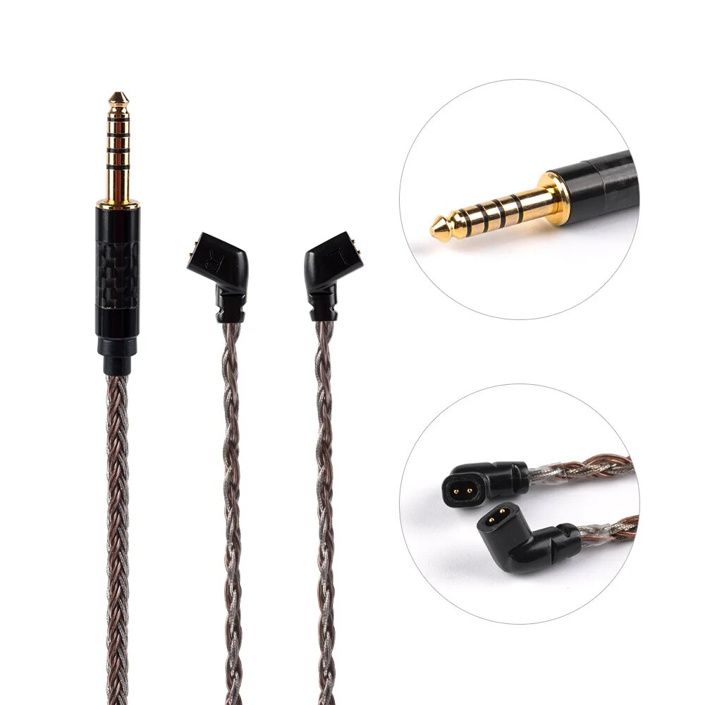 HiFiHear 16-жильный посеребренный кабель 2,5/3,5/4,4 мм для наушников QDC 4.4