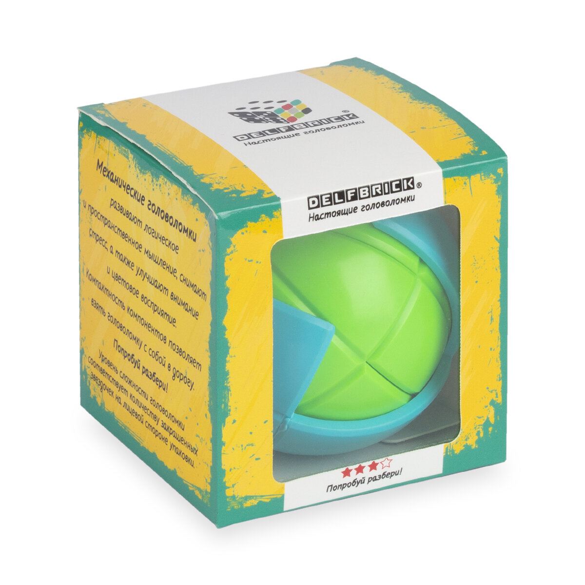 DELFBRICK DLK-13 Механическая головоломка сфера, односоставная конструкция и детали
