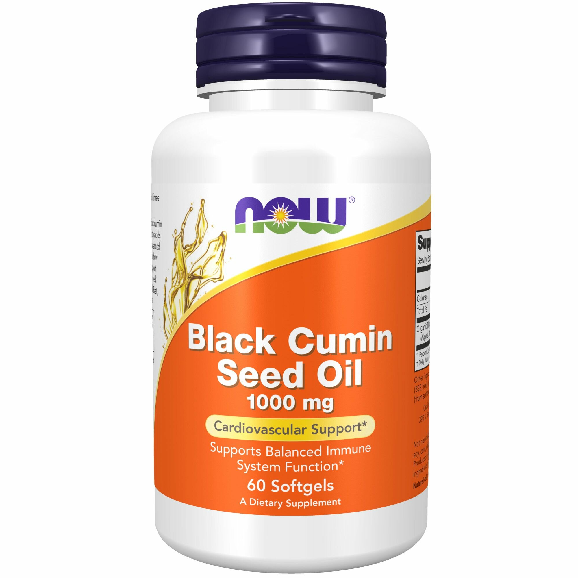NOW Black Cumin Seed Oil 1000 mg, Масло семян тмина 60 капсул