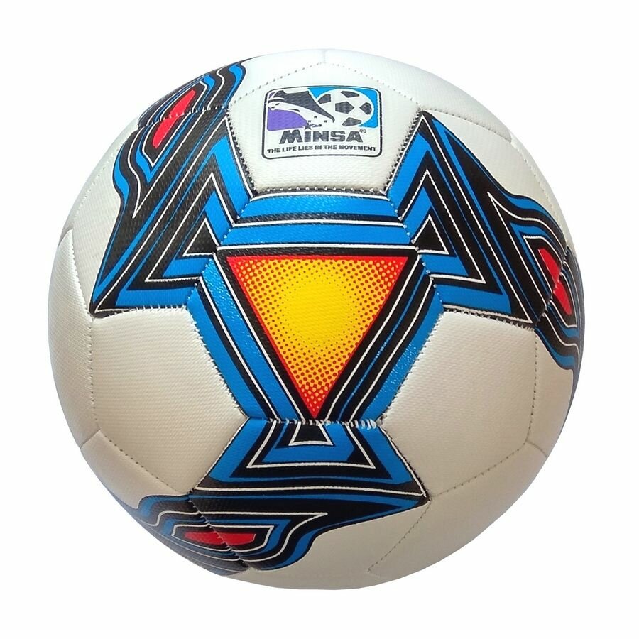 Мяч Minsa 9055, футбольный, машинная сшивка панелей, ПВХ, размер 5