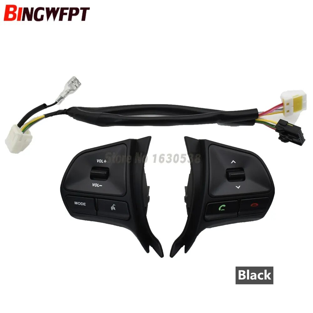 Многофункциональные кнопки для стайлинга автомобилей для KIA K2 RIO 2011-2014, переключатель громкости на руле, переключатели для телефона без обогрева Black