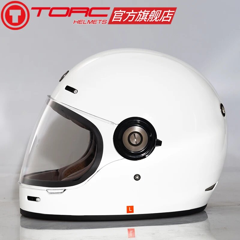 Белый мотошлем Torc XL, ретро, Color 9
