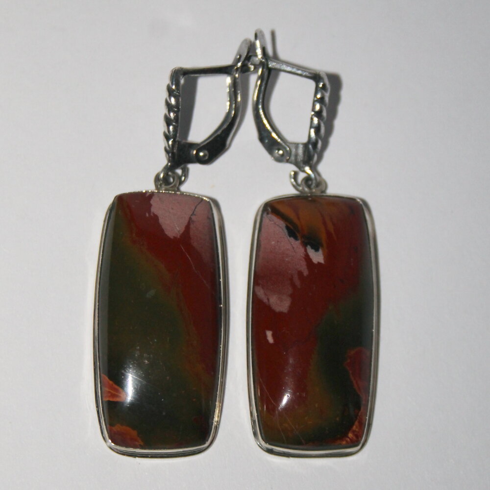 Серьги, яшма