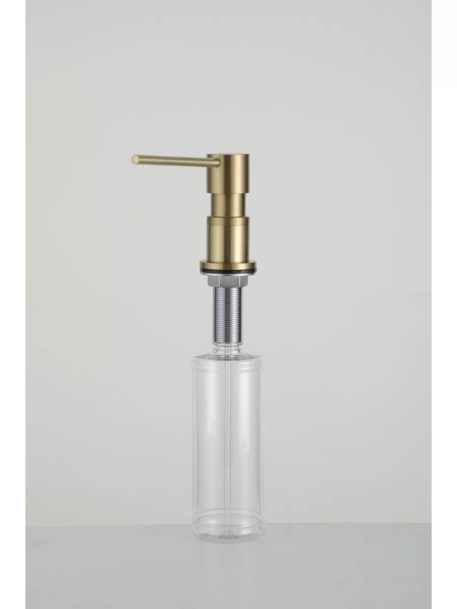 Дозатор для мыла Gappo G402-3 встраиваемый, латунь, золотой сатин, 300 мл