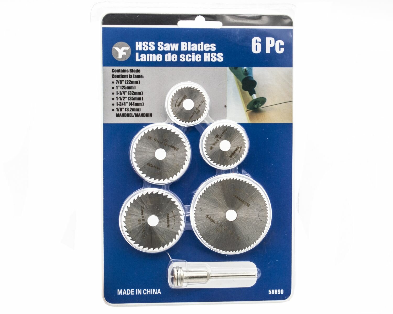 Набор мини пильных дисков по дереву с держателем для гравёра 22, 25, 32, 35, 44 мм