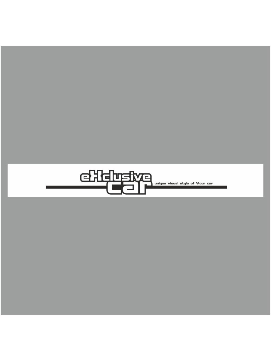 Полоса на лобовое стекло "Exclusive car", белая, 1300х170 мм, Арт рэйсинг
