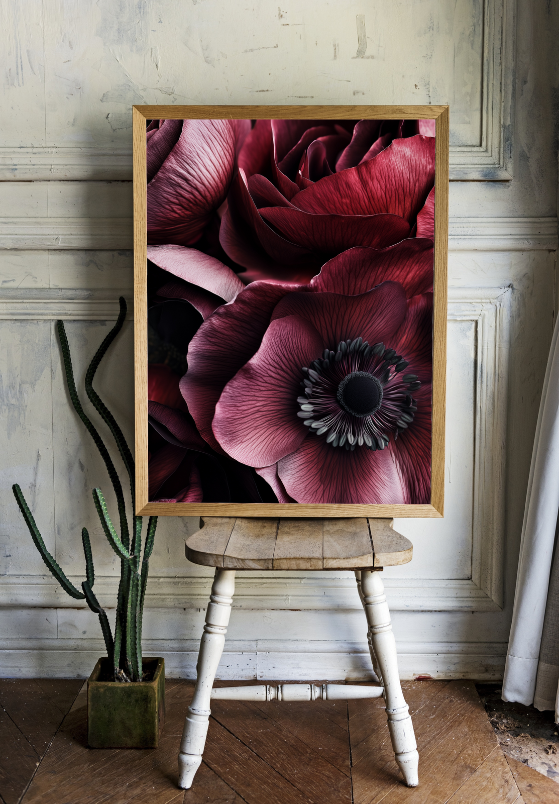 Постер "Тёмные цветы крупным планом" 50x70 см в подарочном тубусе