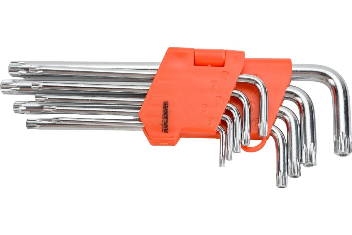 SANTOOL удлиненные ключи-звездочки Т10-Т50 9 шт/уп, 031655 для винтов Torx