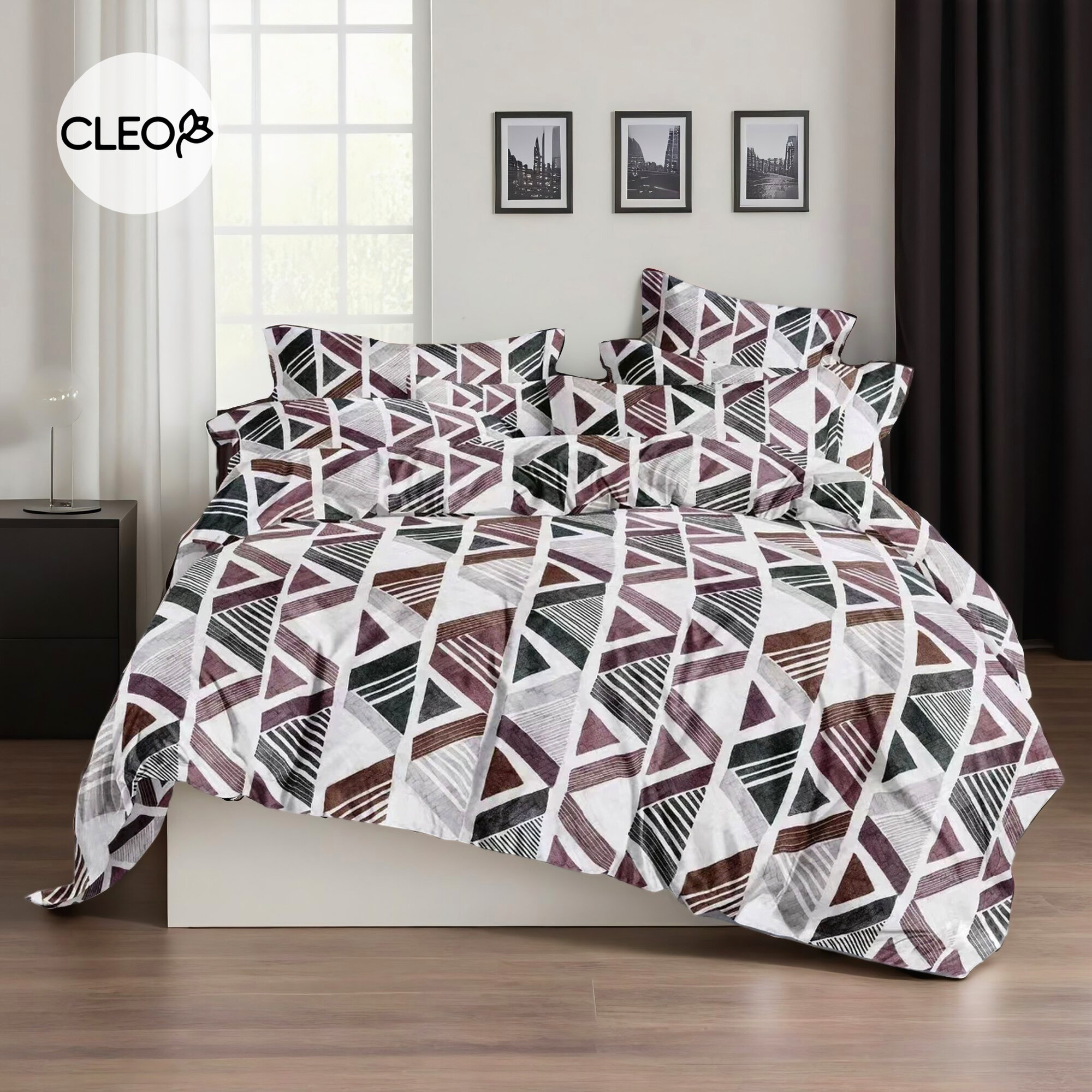 Постельное белье 1.5 спальное Cleo Art Color комплект полисатин