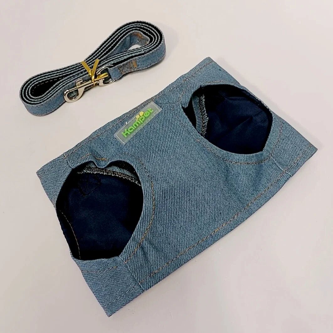 Джинсовый комплект амуниции Kampet, размер М, обхват шеи 25см, обхват груди 25–40см, микс цветов