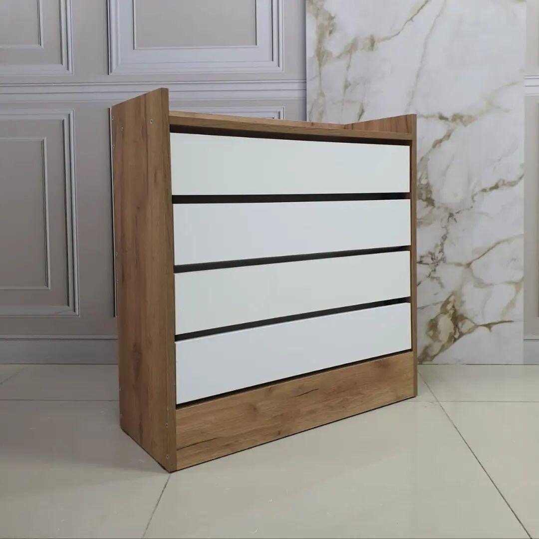 Обувница Ямайка ЯПТ-3 для прихожей, компактная, 70×75×27 см, дуб крафт золотой / белый