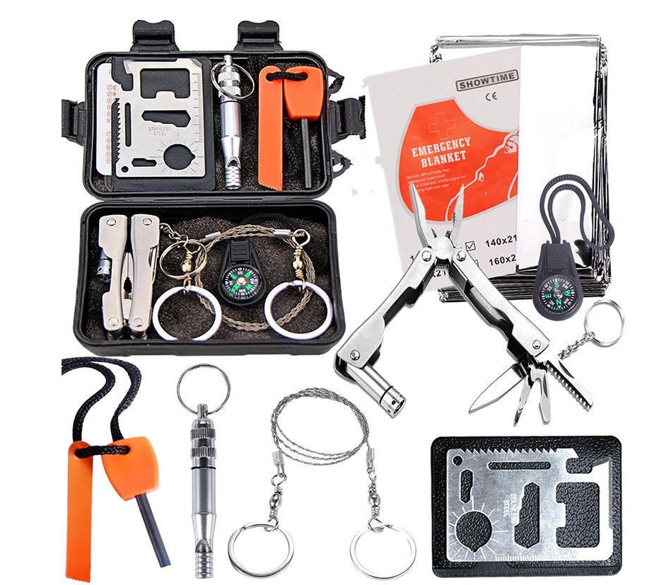 Набор мини походный туристический для выживания MyPads 7 в 1 A157-261 экстремальных условиях в лесу многофункциональный с кейсом аварийный подарочный для мужчин
