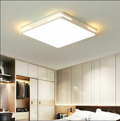 Квадратное освещение для всего дома 40 см * 40 см Светодиодный потолочный светильник 48 Вт с дистанционным управлением белого цвета