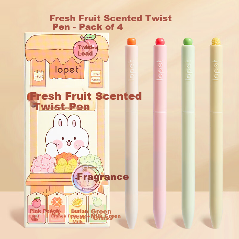 Lopet Scented Neutral Pen Quick-drying High-value Brush Pen for Students Exam Special 0.5mm Black Pen Smooth Black Water Pen Signature Pen Ballpoint Pen 4-piece Set LT-1387