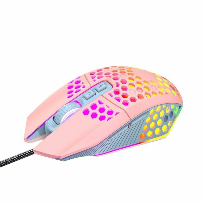Проводная легкая игровая мышь с RGB подсветкой, 7 кнопок, программируемый драйвер, 8000 точек на дюйм, сверхлегкая сотовая полая для Sh