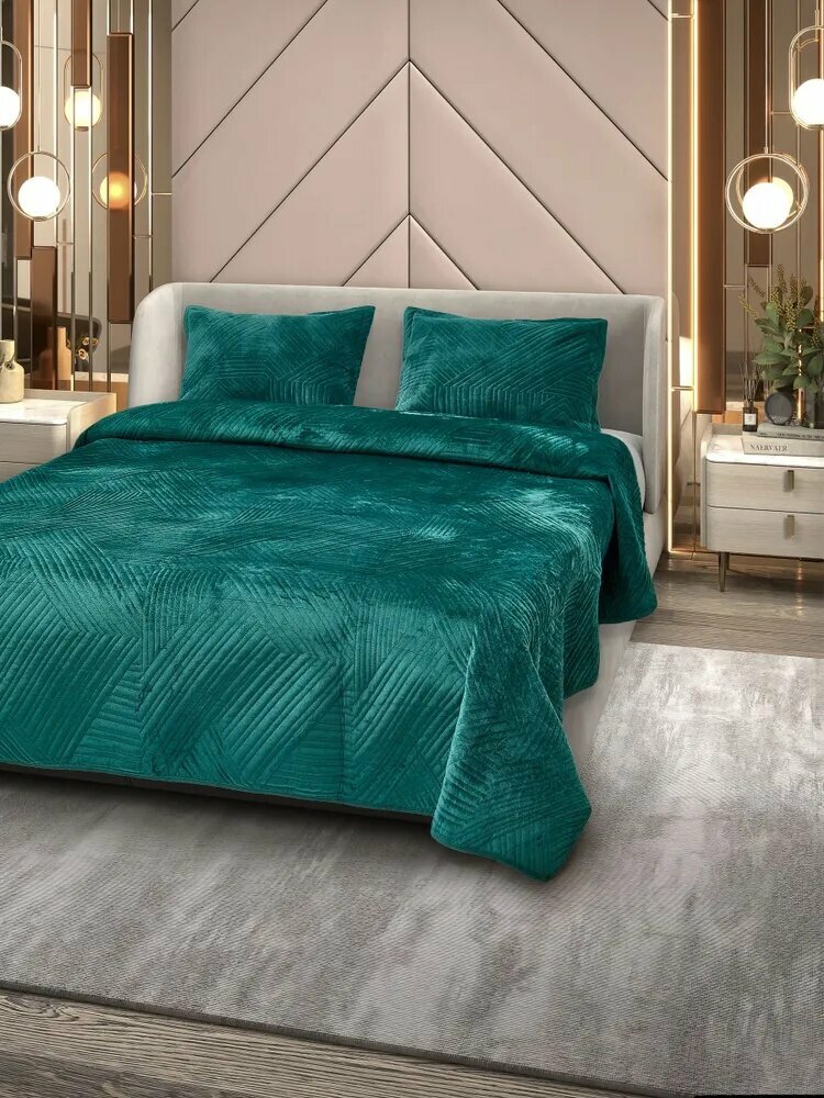 City Home Collection Покрывало Велюр, Велюр искусственный с размерами: 240 см х 220 см