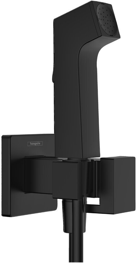 Встраиваемый смеситель с гигиеническим душем Hansgrohe Bidette черный матовый 29233670+29235180