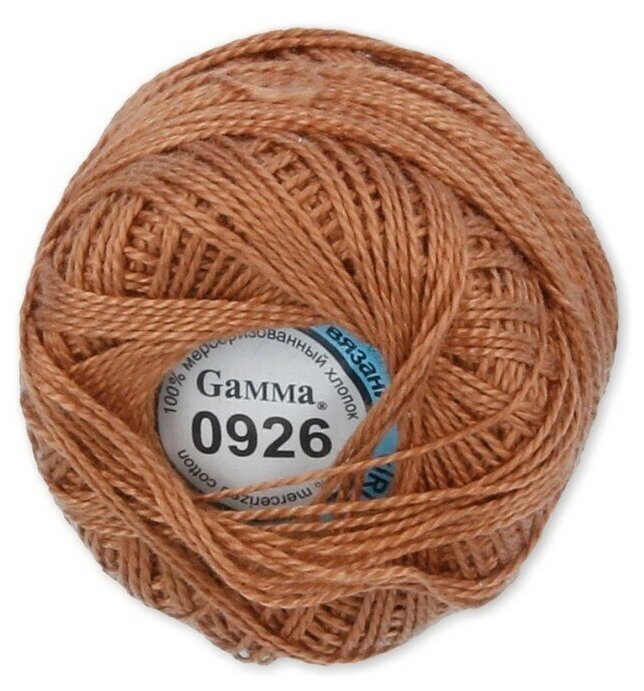 Пряжа "Gamma" Ирис 100% хлопок 10 г 82 м №0926 св. коричневый