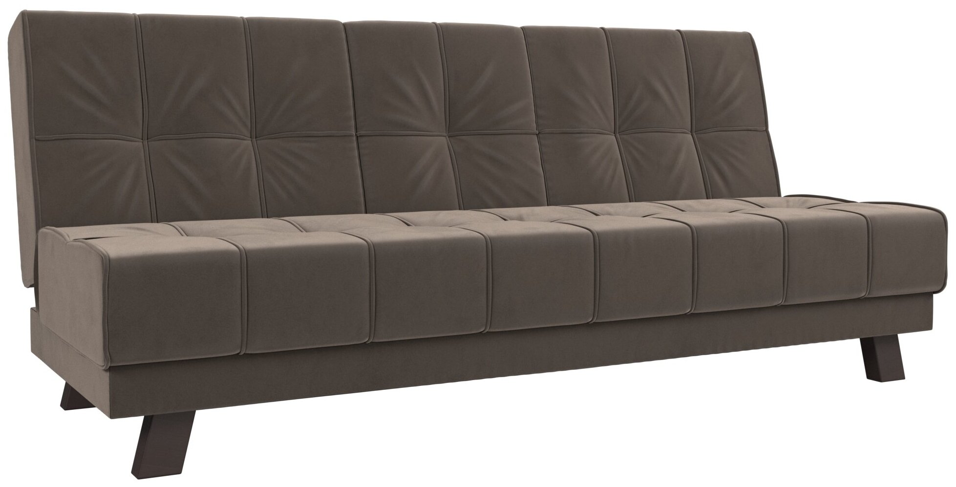 Диван прямой Винсент, велюр, механизм книжка, коричневый, модель 102870