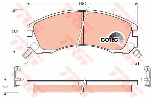 Колодки тормозные дисковые перед TRW GDB3200