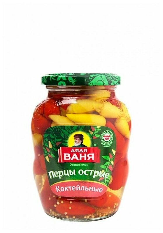 Перцы острые Коктейльные "Дядя Ваня" 350 г