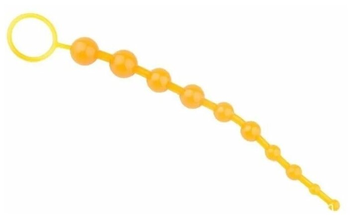 Силиконовая анальная цепочка желтая