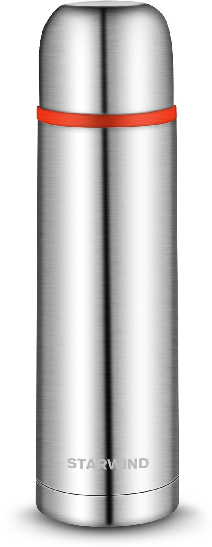 Термос для напитков Starwind 10-500 0.5л. серебристый/красный картонная коробка
