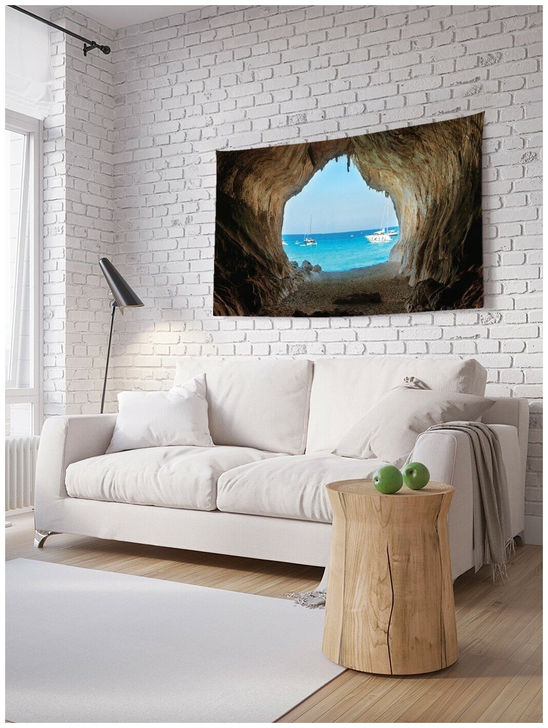 Фотопанно на стену горизонтальный постер 100х150 "Море в конце тоннеля", JoyArty