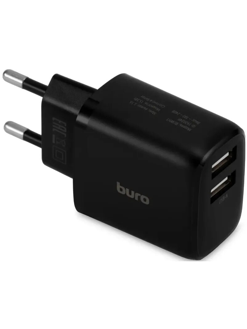 Зарядное устройство сетевое Buro BUWH15S200BK 15.5W 3.1A 2xUSB универсальное черный (1920249)