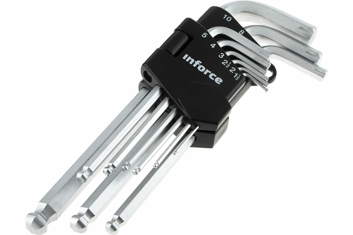 Inforce Набор шестигранных длинных ключей с шаровой головкой 9 шт 06-05-94