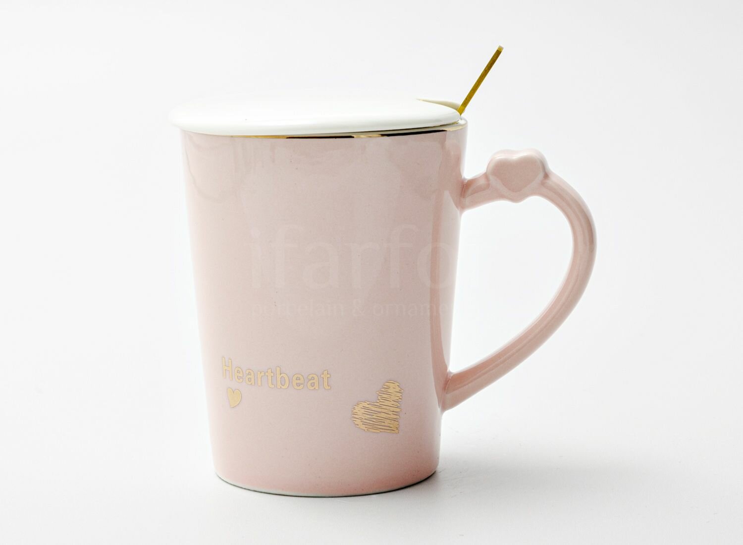 Кружка с крышкой и ложкой Heartbeat Royal Classics