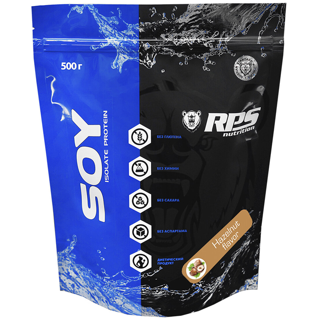 Соевый, растительный протеин RPS Nutrition Soy Protein - 500 г, лесной орех
