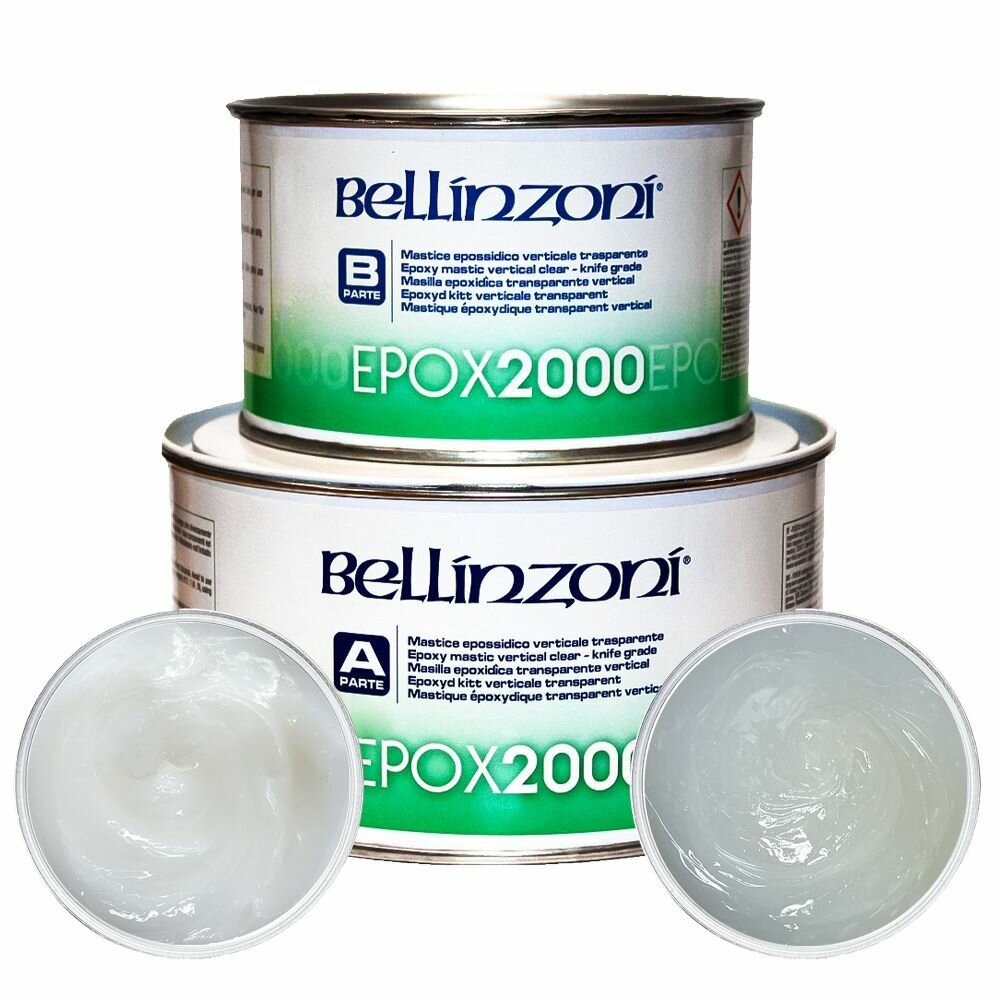 Густой клей EPOX 2000 BELLINZONI (Эпокс 2000 Беллинзони) для камня, бесцветный 1,5 кг.