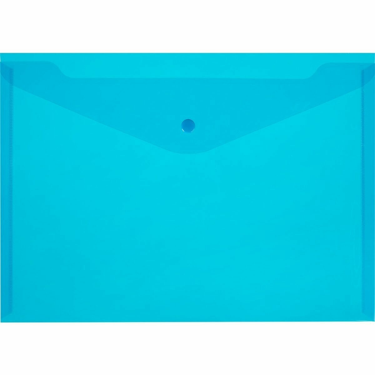 Папка-конверт на кнопке Attache (А4, 150мкм, до 100л, пластик) синяя, 10шт.