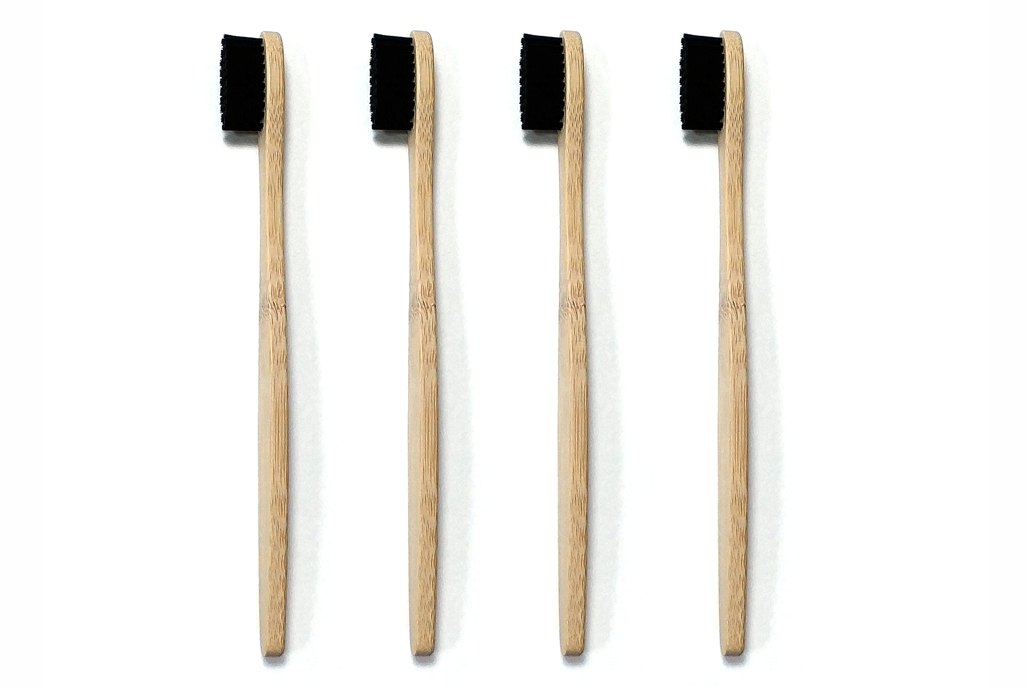 Щетка зубная бамбуковая NATURAL BAMBOO TOOTHBRUSH средней жесткости, в индив. упаковке, набор 4 штуки