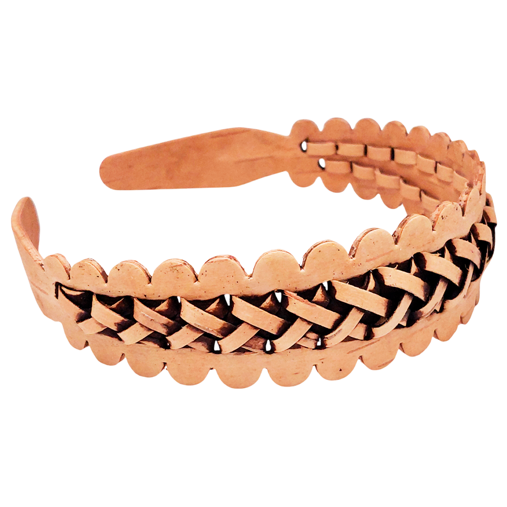 Ободок из бересты ручной работы "Плетеный", светлый