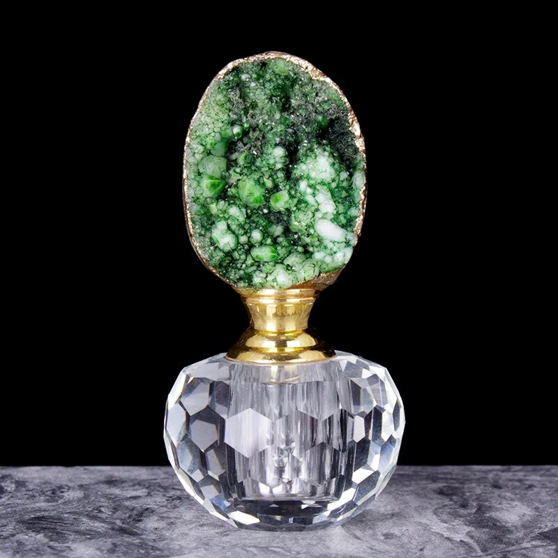 1 мл натуральный кварцевый агат, декоративная бутылка, эфирное масло, бутылка для мазка, фэншуй, аксессуар для украшения дома, хрустальный флакон для духов