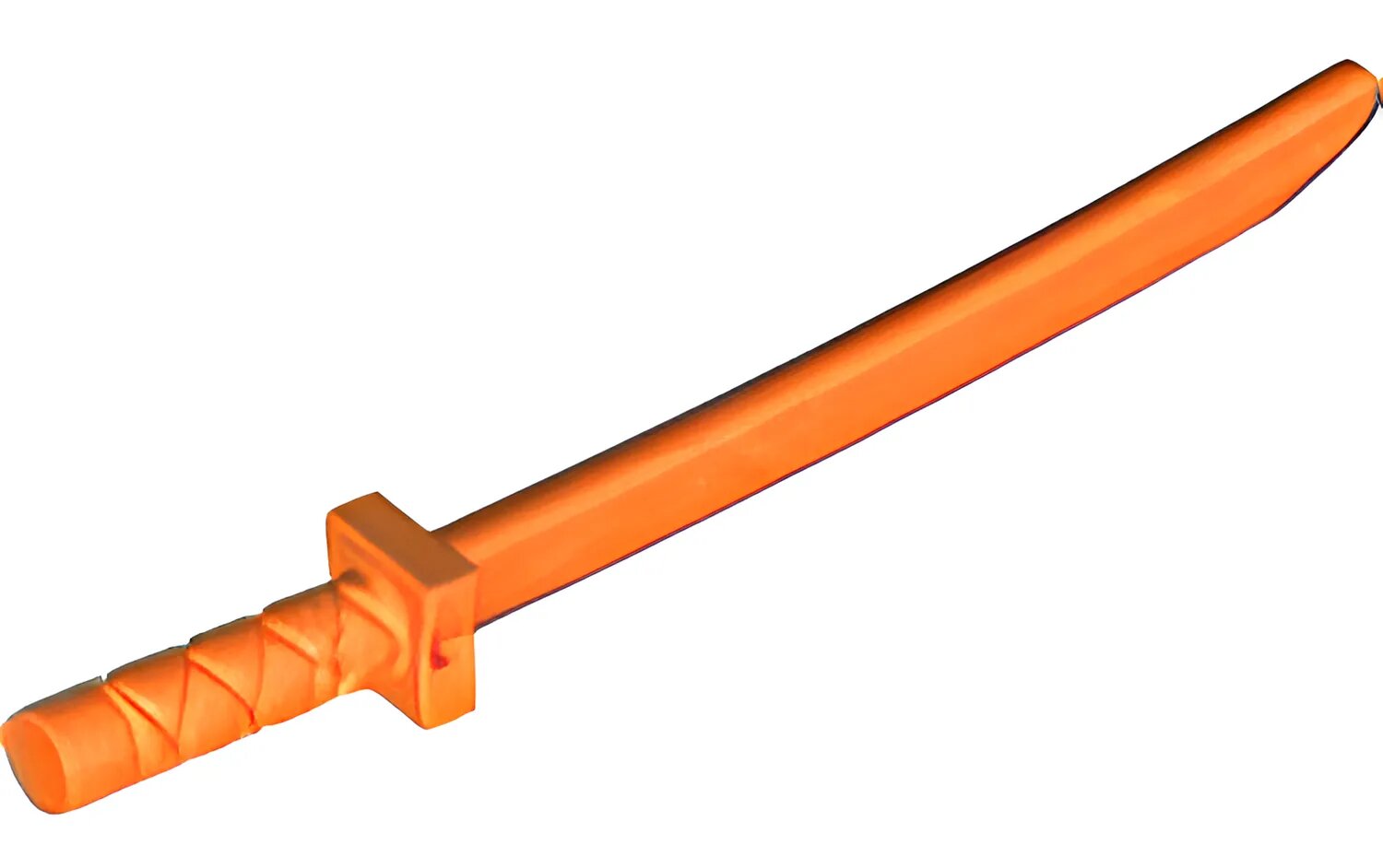 Деталь LEGO Minifigure, Weapon Sword, Shamshir/Katana (Square Guard) with Capped Pommel and Holes in Crossguard and Blade 21459 U Orange
