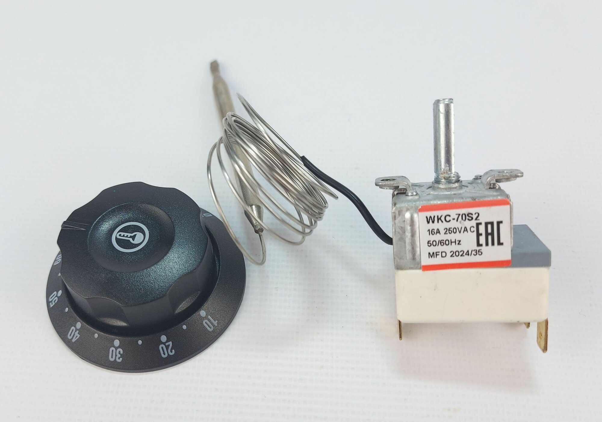 Термостат капиллярный регулируемый 10-70C WKC-70S2 L-1000 мм