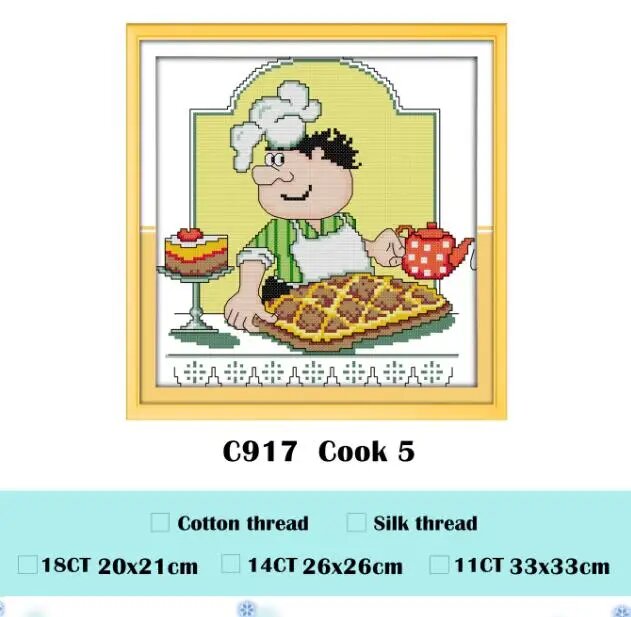 Humor chef смешной повар кухонный Декор счетная печать DMC 14CT 11CT 18CT Набор для вышивки крестиком Набор для вышивания Мульти картина плюс