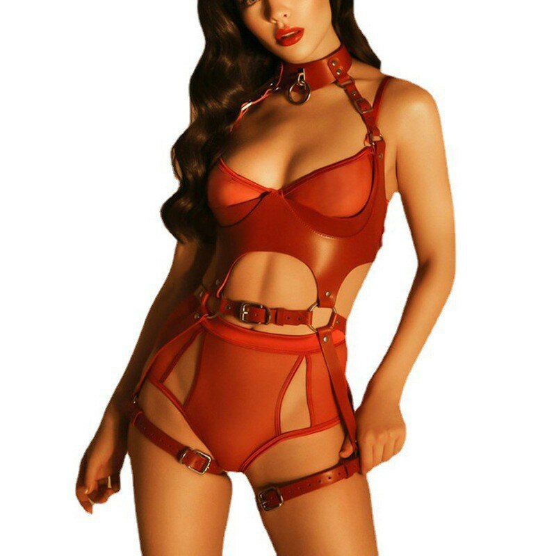 Кожаные наручники реквизит кольцо для ног кожаный интегрированный костюм для связывания sm веселое связывание секс-принадлежности инструмент