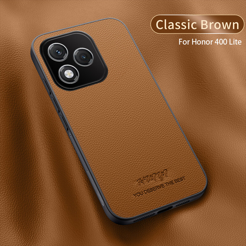 Чехол для Honor 400 Lite / Хонор 400 Лайт Высококачественная кожа антиударный чехол, кожа поверхность, искусственная кожа, защита камеры, ударопрочный, Honor, Honor 400 Lite, OблoЖкa, коричневый