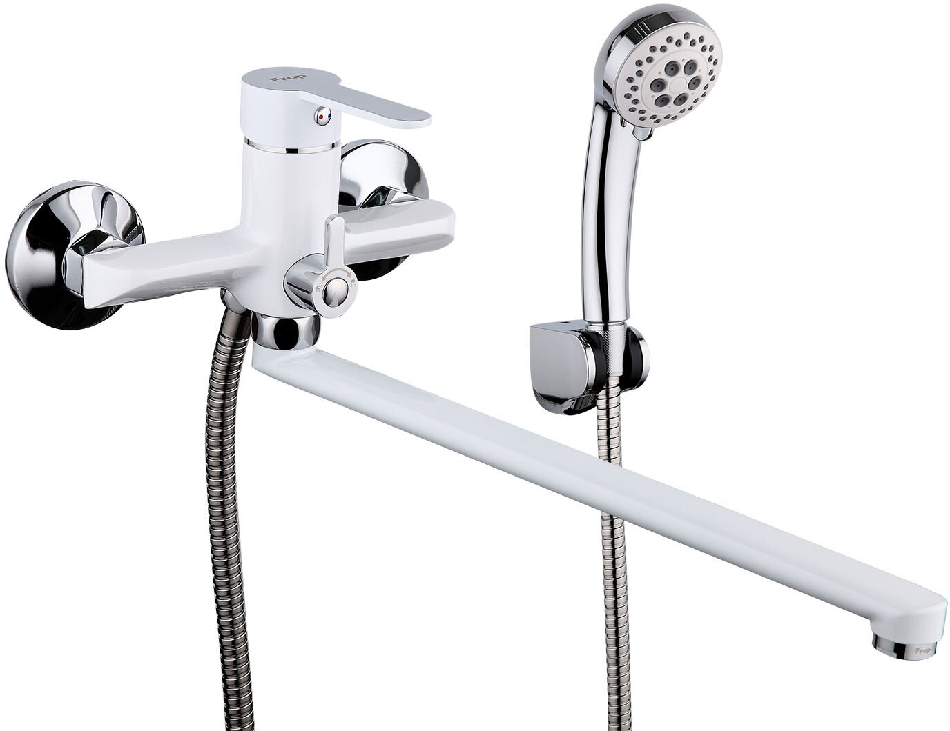 Смеситель для ванны и раковины 35к F2241 FRAP див корп L-нос 35 см белый+хром