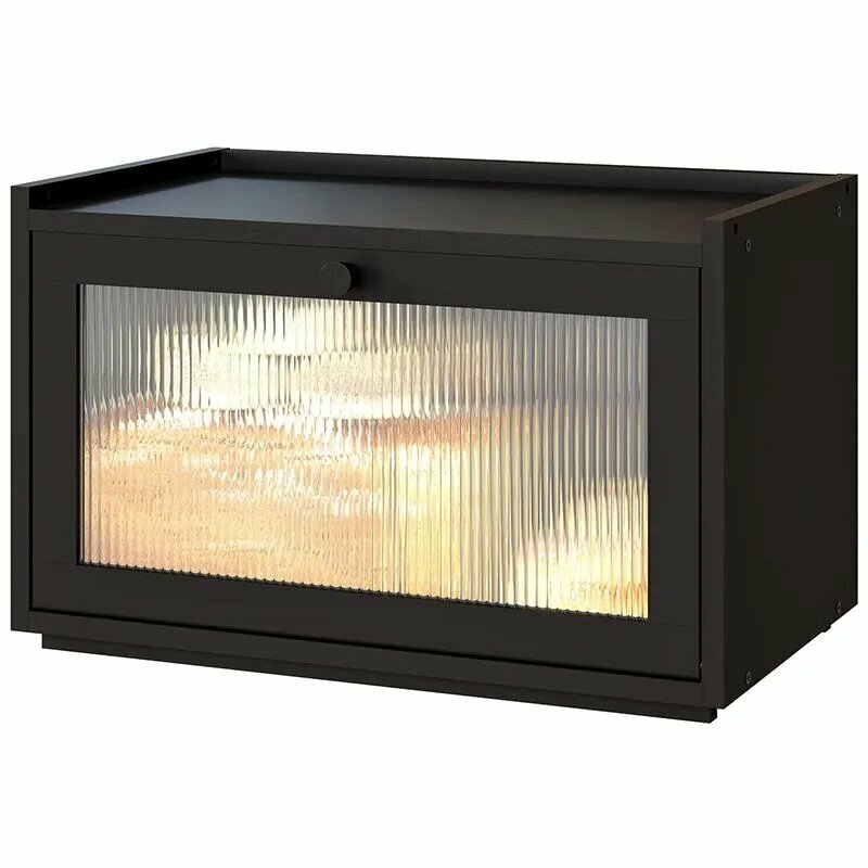 Хлебница, бамбуковая, прозрачная, складная, 42 х 25 х 26 см, черная