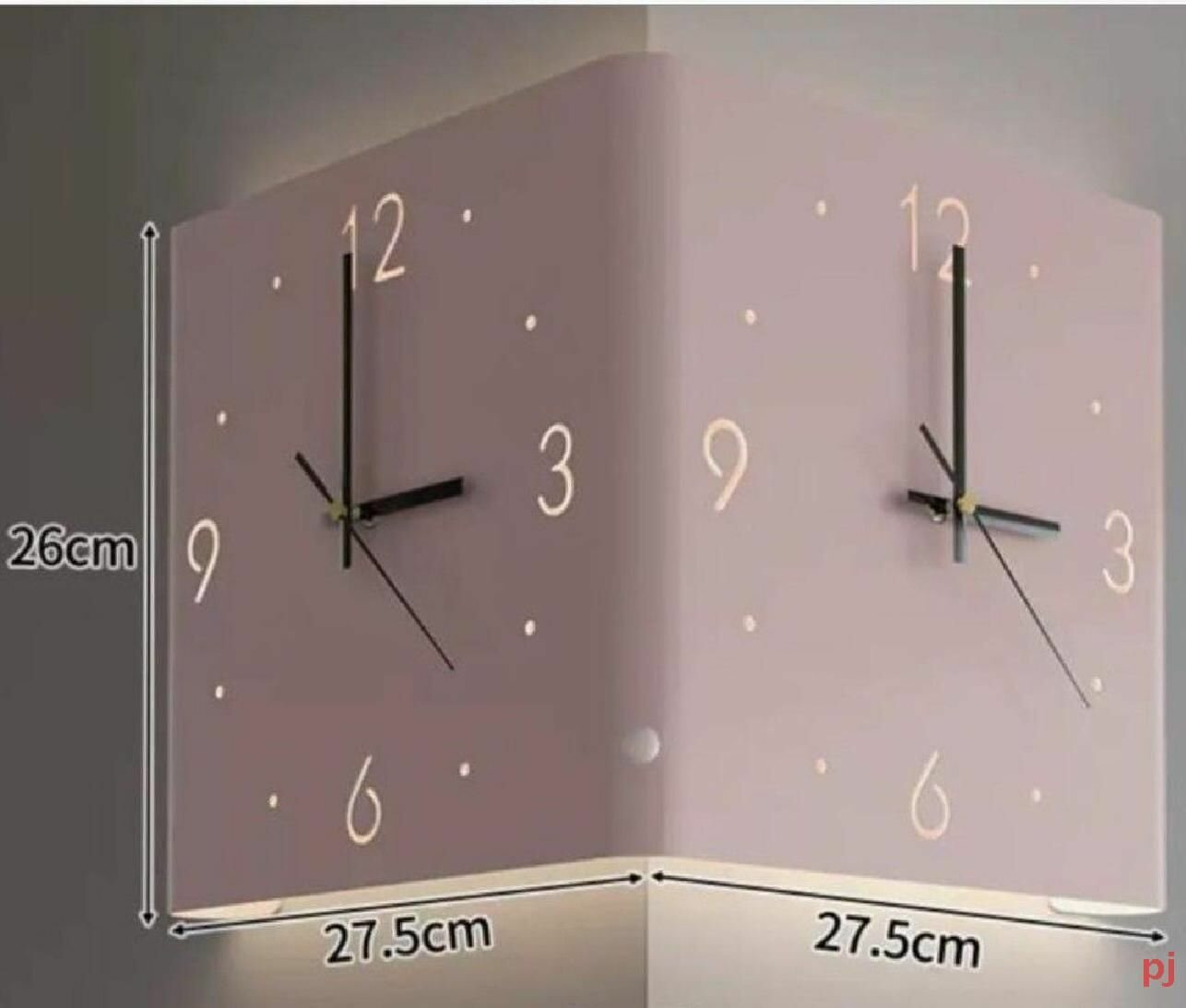 Настенные часы, угловые 26 см х 26 см